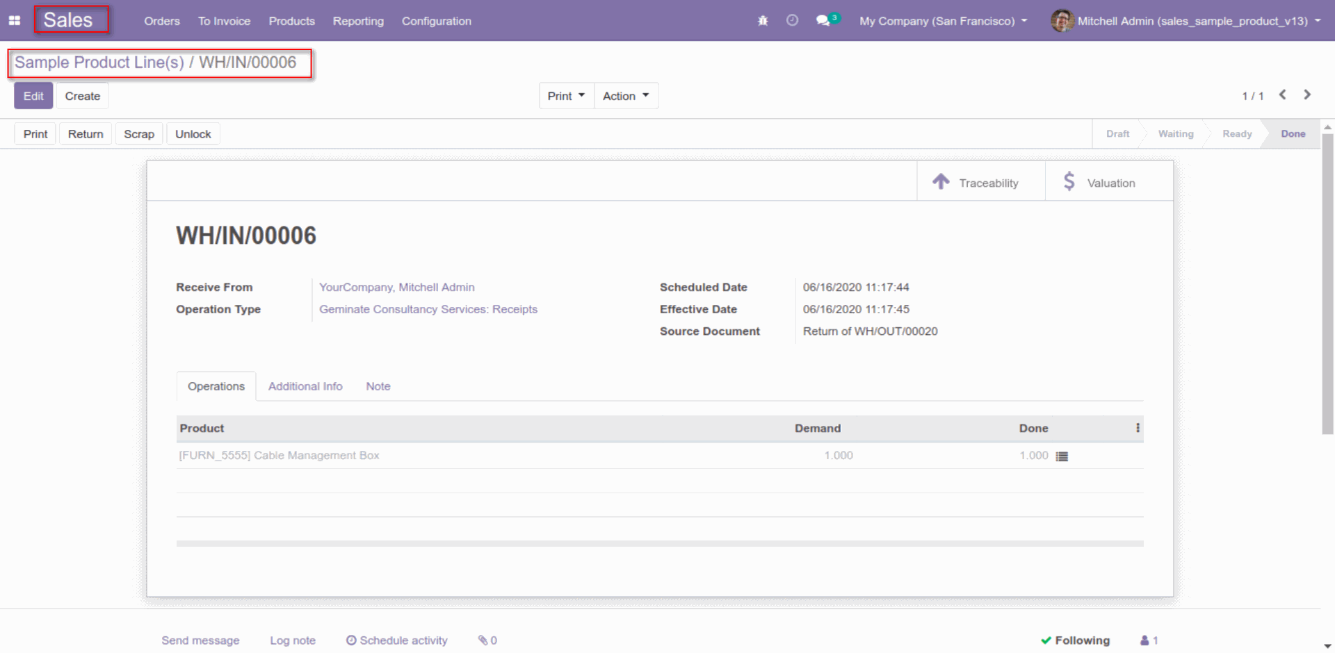 Sales Sample Product | The Odoo Store