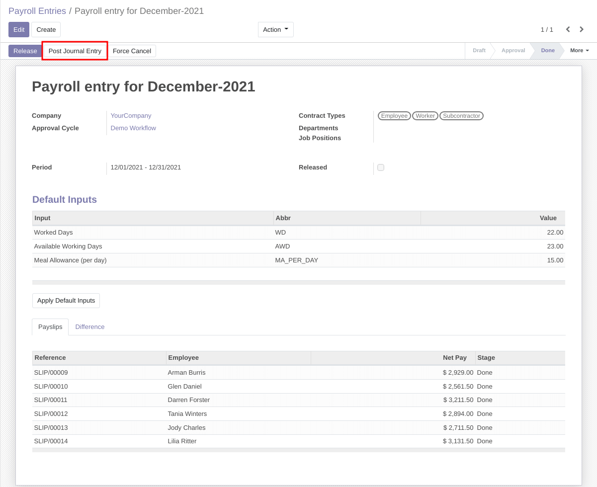 Payroll Calculation [Accounting] | The Odoo Store