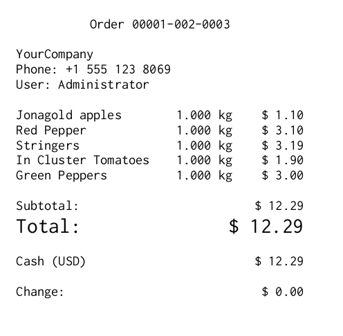 Point of Sale Receipt Preview | The Odoo Store