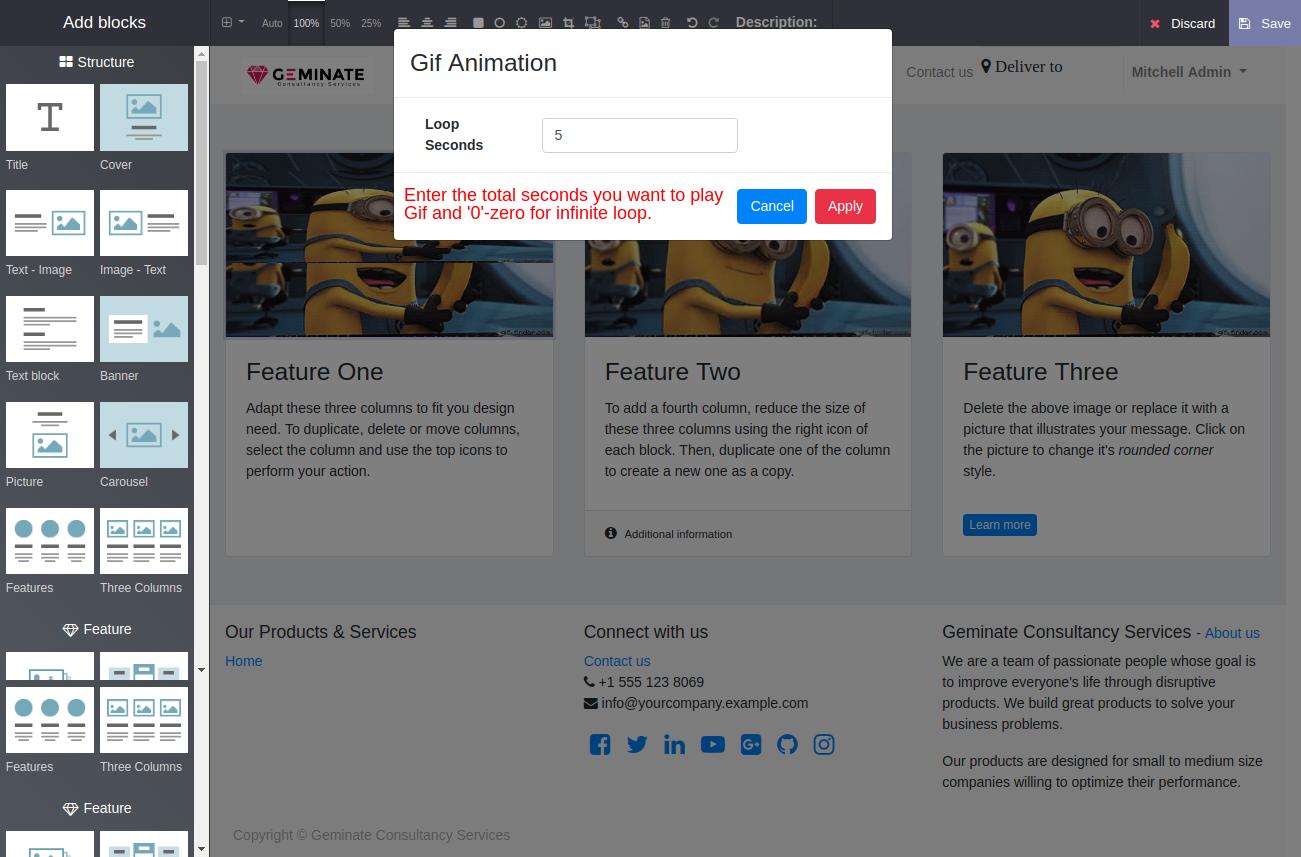 Website GIF Snippet | The Odoo Store