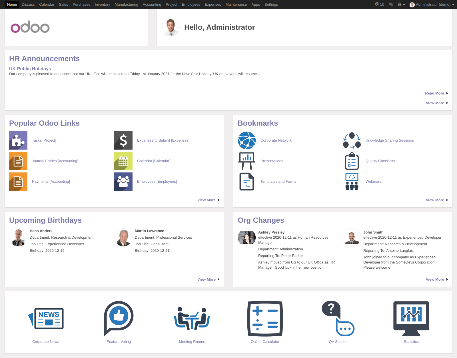 XF Home Landing Page (Dashboard) | The Odoo Store
